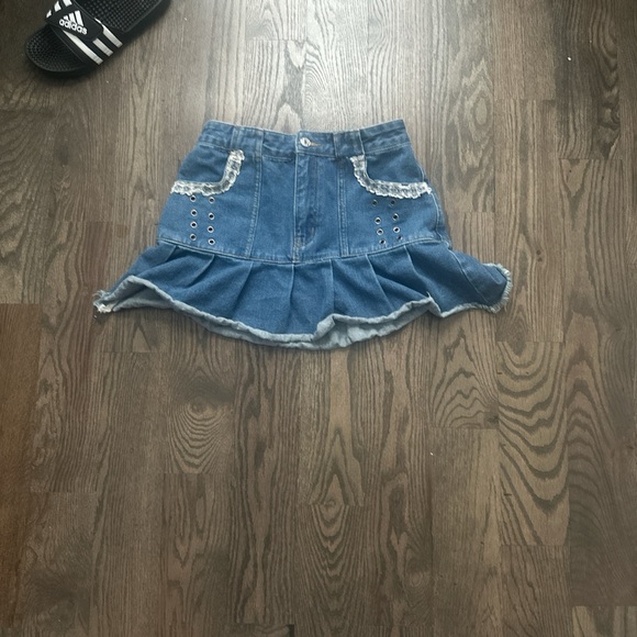 SHEIN | Skirts | Slightly Used Shein Kawaiicutecore Denim Skirt | Poshmark